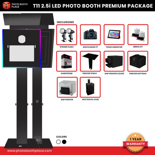 T11 2.5i LED Photo Booth Business Premium Package (DNP RX1HS Printer)